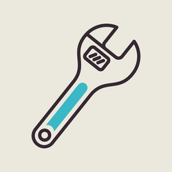 Adjustable spanner grayscale icon construction Vector Image