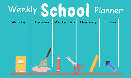 Kids school planner grafis timetable Royalty Free Vector