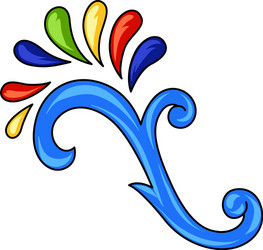 Mexican decorative frame with ornamental swirls Vector Image