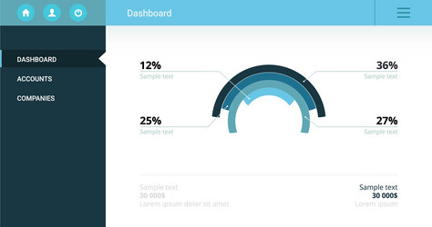 Infographic dashboard template Royalty Free Vector Image