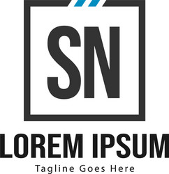 Initial sn logo template with modern frame Vector Image