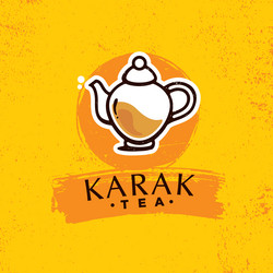 Karak milk chai on organic background Royalty Free Vector