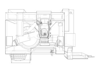 Metalworking cnc milling machine Royalty Free Vector Image
