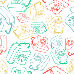 Retro phone pattern seamless telephone Royalty Free Vector
