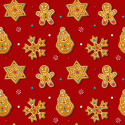 Christmas gingerbread cookies winter homemade Vector Image