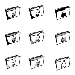 Folder icon drawing sketch hand drawn line eps10 Vector Image