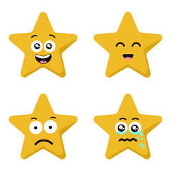 Cute star colorful cartoon style isolated Vector Image