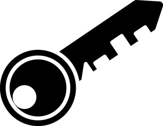 Key door silhouette style icon Royalty Free Vector Image
