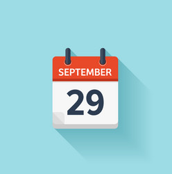 September 29 flat daily calendar icon Royalty Free Vector