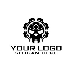 Mask skull logo mask tactical gear logo design Vector Image