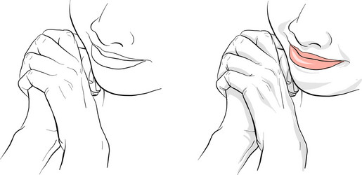 Hand and face Royalty Free Vector Image - VectorStock