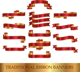 Ribbon red gold Royalty Free Vector Image - VectorStock
