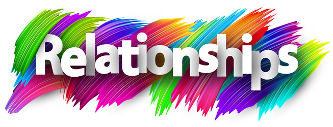 Relationships paper word sign with colorful Vector Image