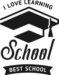 School logo monochrome vintage style Royalty Free Vector