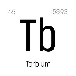 Terbium tb periodic table element Royalty Free Vector Image