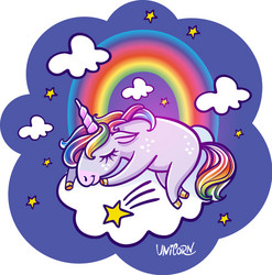 Beautiful unicorn in sleep magic fantasy h Vector Image