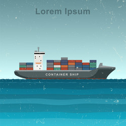 Cargo ship icon sea freight container transport Vector Image
