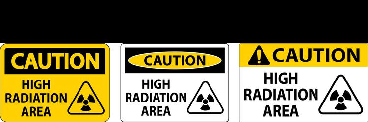 Danger high radiation area sign on white Vector Image