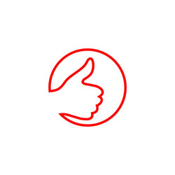 Good rate logo with hand thumb up design template Vector Image