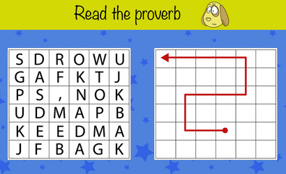 Read proverb game children education iq Royalty Free Vector