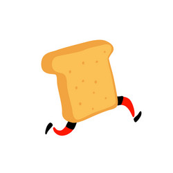 A running toaster piece bread Royalty Free Vector Image