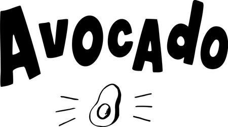 Avocado typography lettering logo on Royalty Free Vector