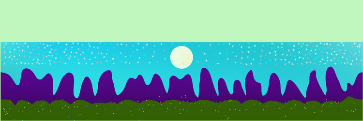 Cyan sky and mountains landscape Royalty Free Vector Image