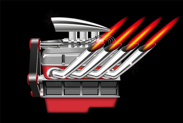 Hot rod engine Royalty Free Vector Image - VectorStock