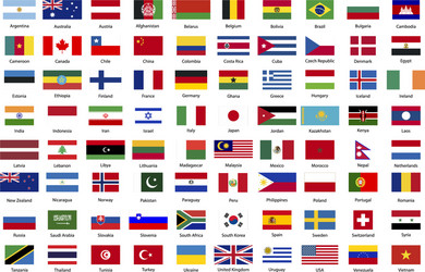 Different countries flags set Royalty Free Vector Image