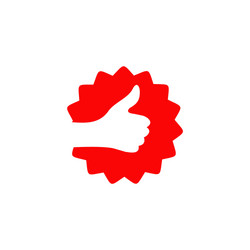 Good rate logo with hand thumb up design template Vector Image
