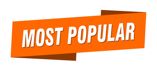 Most popular banner template ribbon Royalty Free Vector