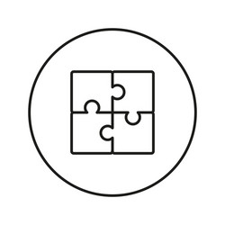 Puzzle icon of four pieces jigsaw game icon Vector Image