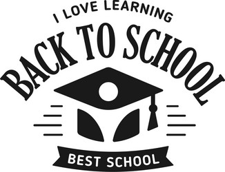 School logo monochrome vintage style Royalty Free Vector