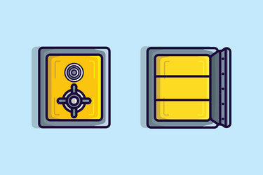 Bank save vault box with front and back view Vector Image