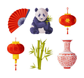 China object and traditional cultural chinese Vector Image