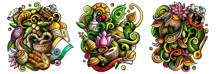 India Flag Doodle Vector Images (over 110)