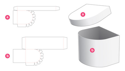 File storage box with lid die cut template Vector Image