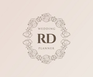 Rd initials letter wedding monogram logos Vector Image
