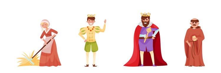 Medieval people characters from european middle Vector Image
