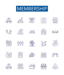 Membership line icons signs set design collection Vector Image