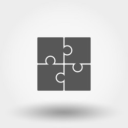 Flat puzzle part icon Royalty Free Vector Image