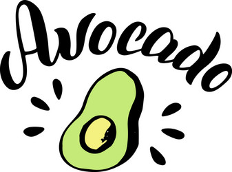 Avocado typography lettering logo on Royalty Free Vector