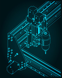Cnc machine for 3d carving drawings Royalty Free Vector