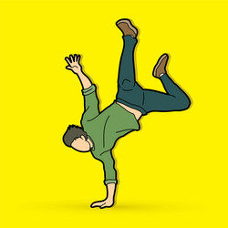 Street dance b boys dancing action Royalty Free Vector Image