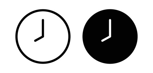 Time icon set clock alarm schedule symbol Vector Image