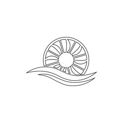 Water wheel logo Royalty Free Vector Image - VectorStock