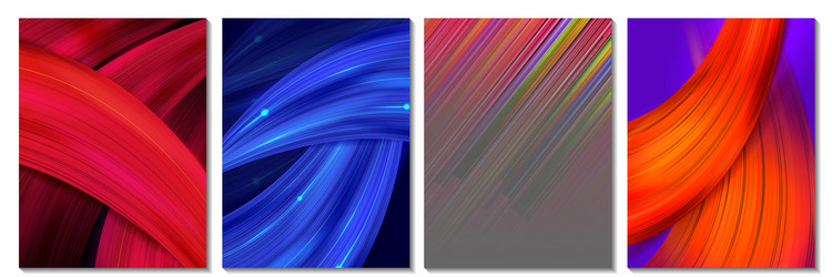 Colorful curved digital page background set Vector Image