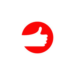 Good rate logo with hand thumb up design template Vector Image