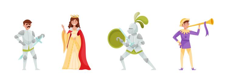 Medieval people characters from european middle Vector Image