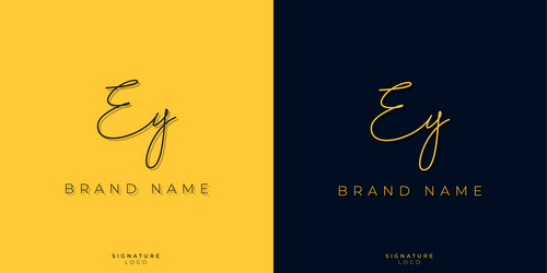 Initial letters ey monogram logo design bundle Vector Image